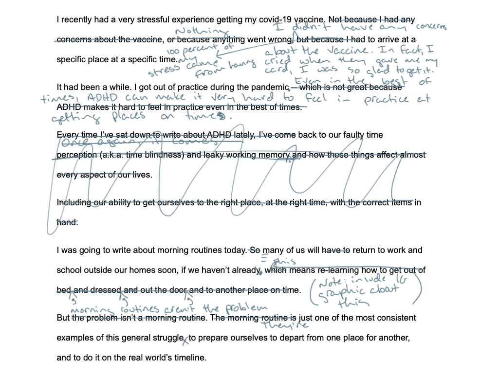 My editing process: blog post opening - Jaclyn Paul / Lena George